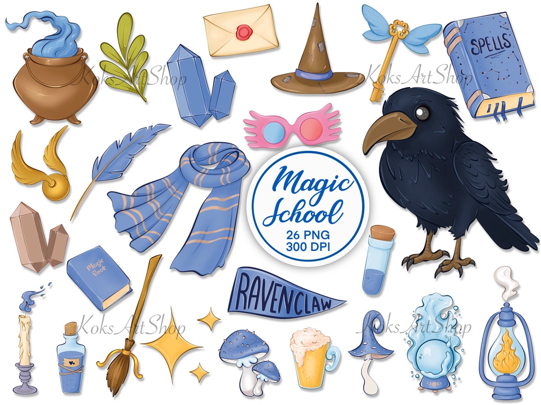 Wizard Clipart, Wizarding School Clipart, Magic Clipart, Magic School ...