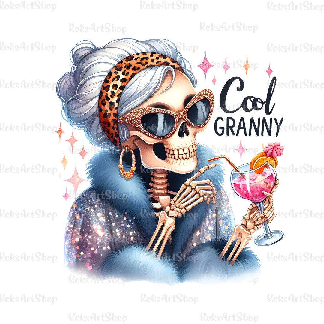 Cool Granny PNG Clipart, Cool Granny Sublimation Design, Cool Granny Tshirt Design, Funny ...