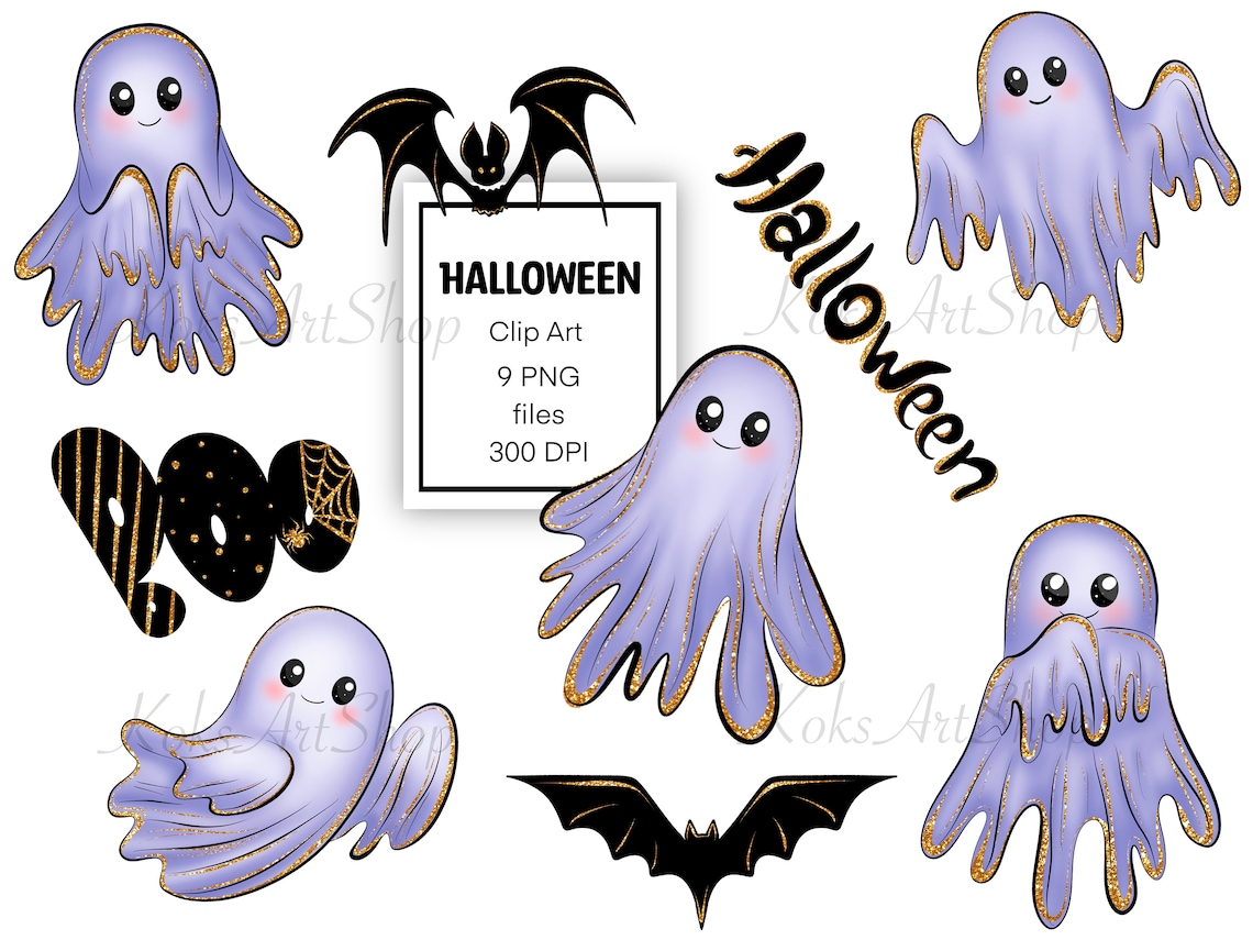 Halloween Clipart Halloween PNG Halloween Party Decor Ghost - Etsy