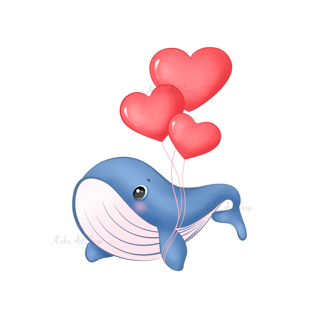 Whale Clipart, Sealife Clipart, Fish Clipart, Ocean Clipart, Whale With ...
