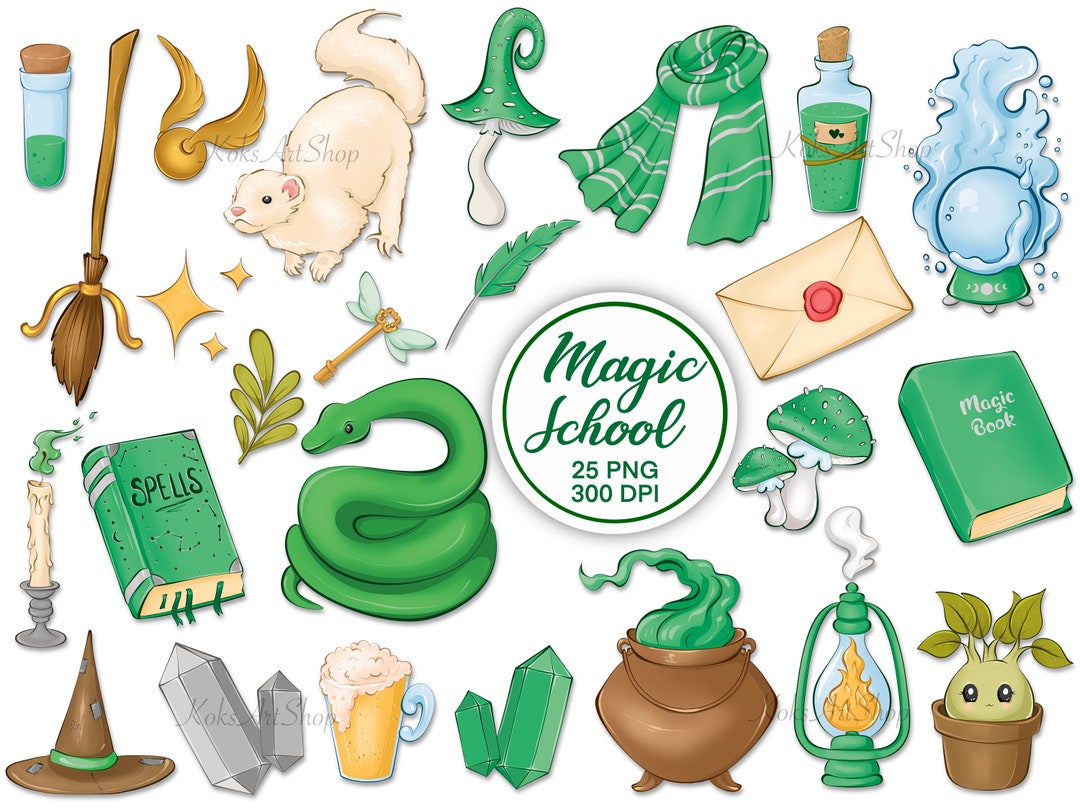 Wizard Clipart, Wizarding School Clipart, Magic Clipart, Magic School ...
