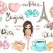 Paris PNG, Paris Clipart, Girl in Paris Stickers, Girl in Paris Clipart ...