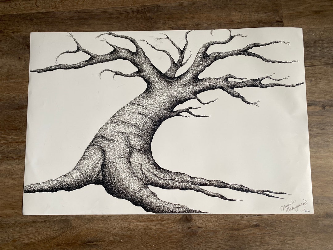 Pen and Ink Tree - Etsy