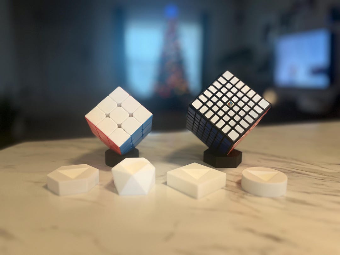 Rubik's Cube Display Stand 4 Pack I Designs Included: Geode, Hexagon ...