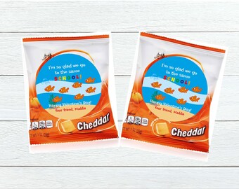Classroom Valentine Goldfish Sticker, Valentine School Treat Sticker ...