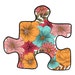 Floral Puzzle Piece Sticker - Etsy