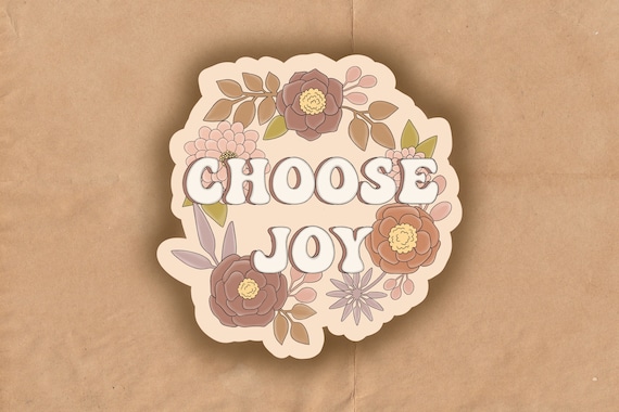 Choose Joy sticker happy floral pastel Stickers, Labels & Tags Paper ...