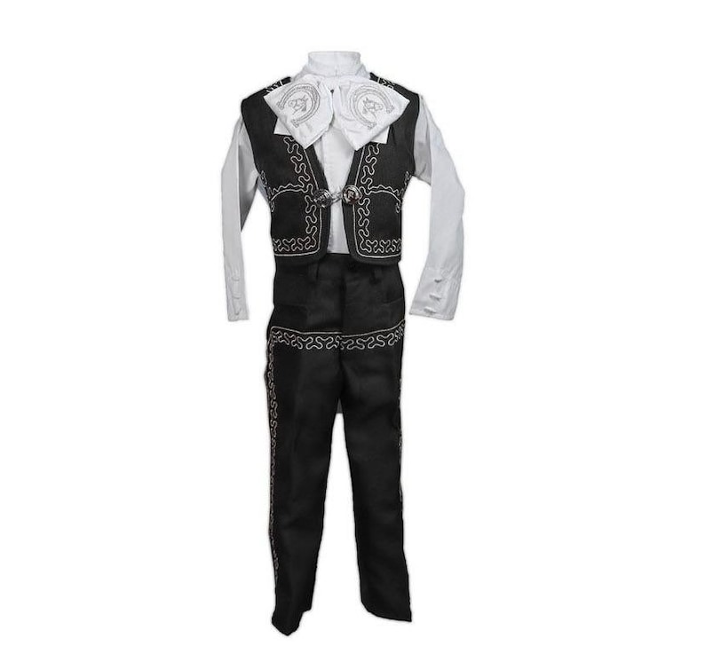 Black Charro Suit With Details 100% Embroidered in Silver, Greatest ...