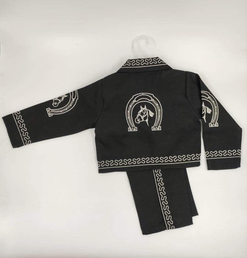 Black Charro Suit With Details 100% Embroidered in Silver, Greatest ...
