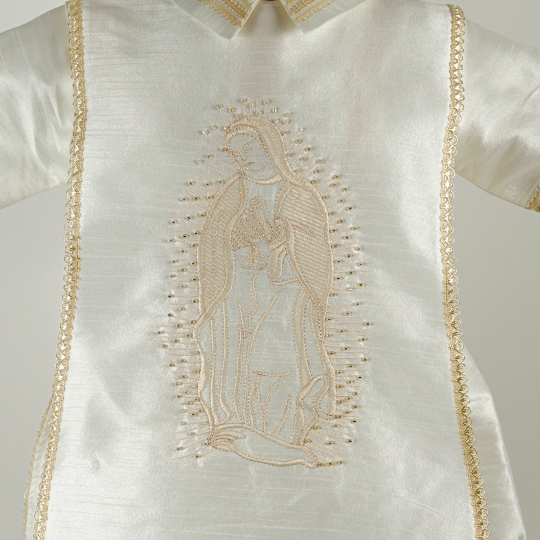 Baby Boy Christening Gown With Virgen De Guadalupe Embroidery - Etsy