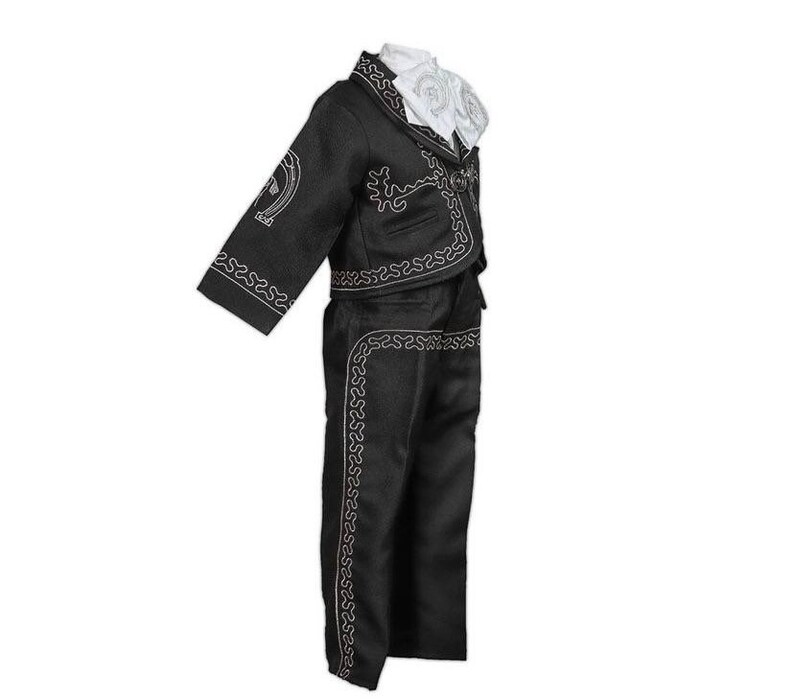 Black Charro Suit With Details 100% Embroidered in Silver, Greatest ...