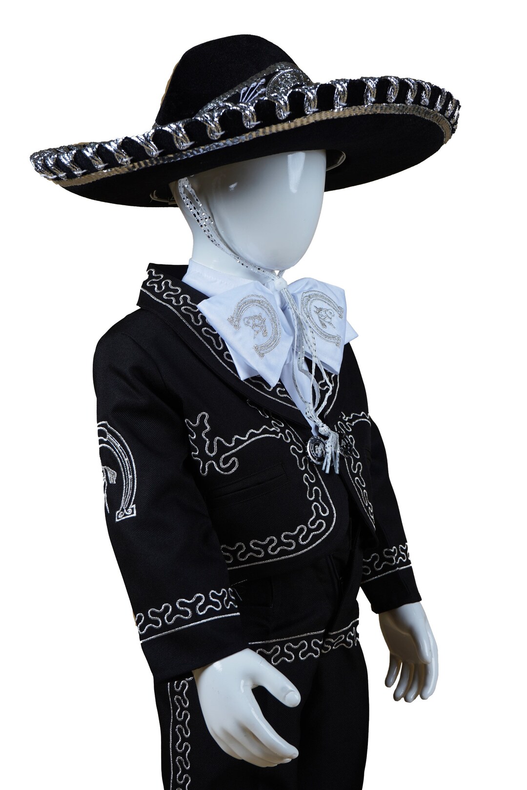 Black Charro Suit With Details 100% Embroidered in Silver, Greatest ...