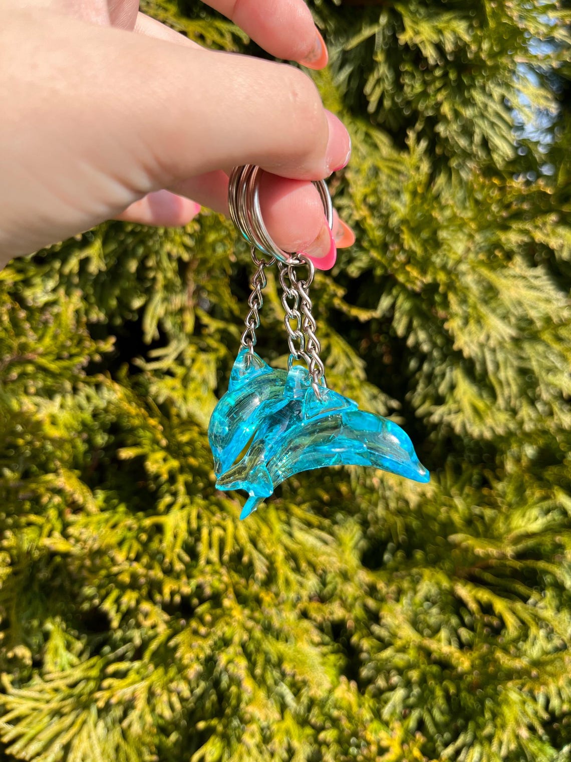 Acrylic Dolphin Keychains/ Handmade Dolphin Keychain - Etsy