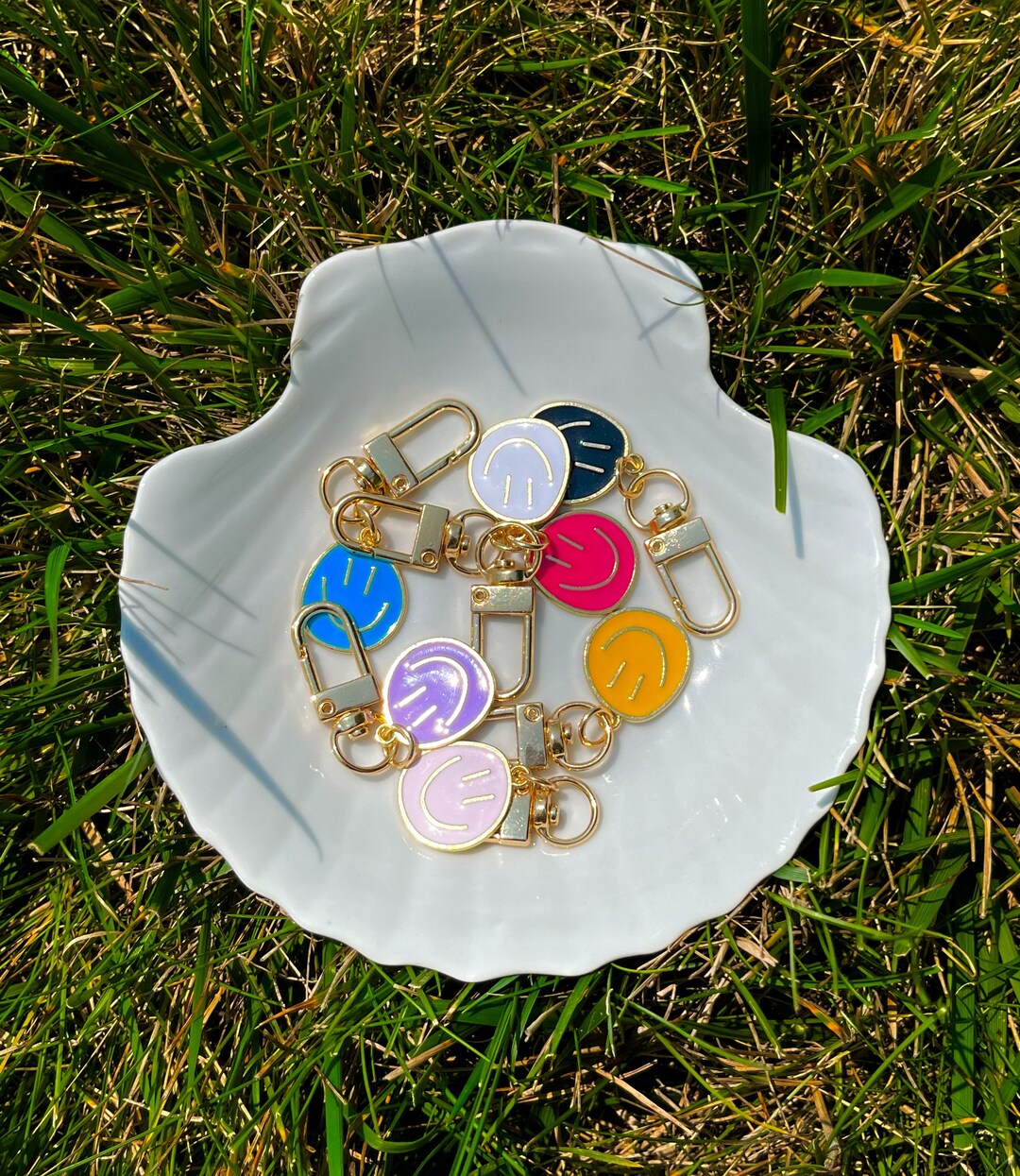 Preppy Smiley Keychains - Etsy