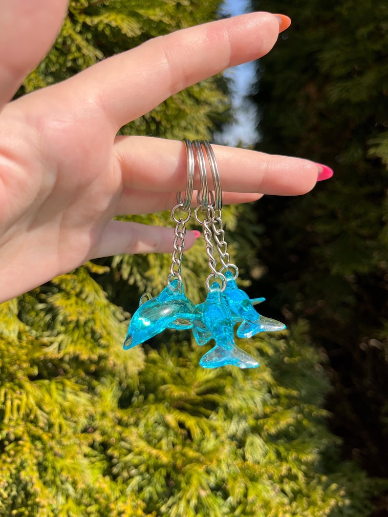 Acrylic Dolphin Keychains/ Handmade Dolphin Keychain - Etsy