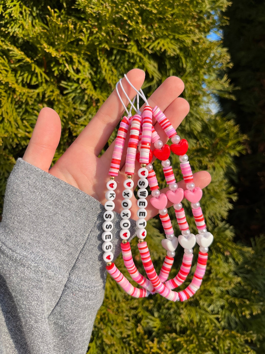 Valentine’s Day Phone Charms/ Beaded Phone Charms - Etsy