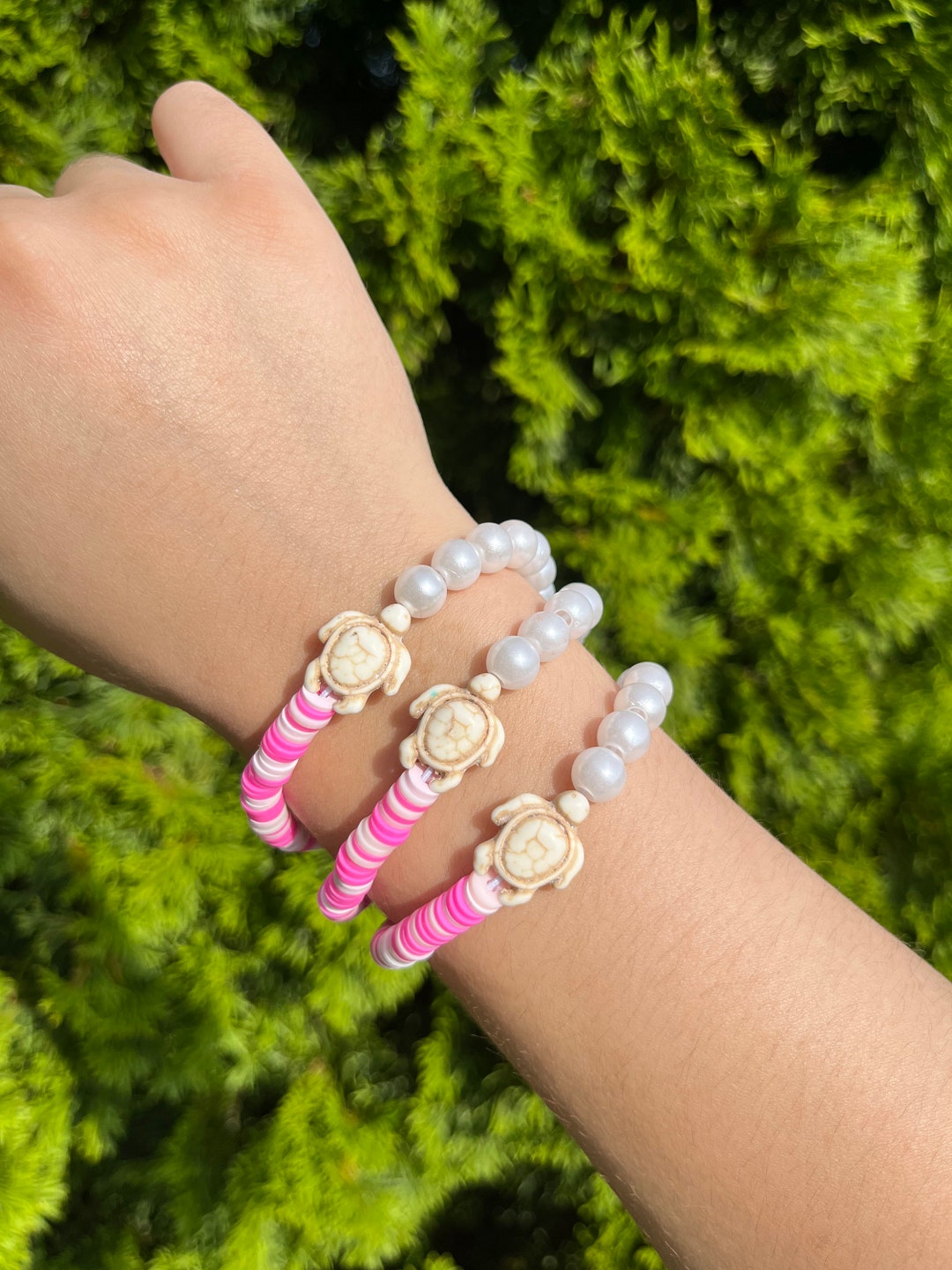 Pink Sea Turtles Bracelet - Etsy