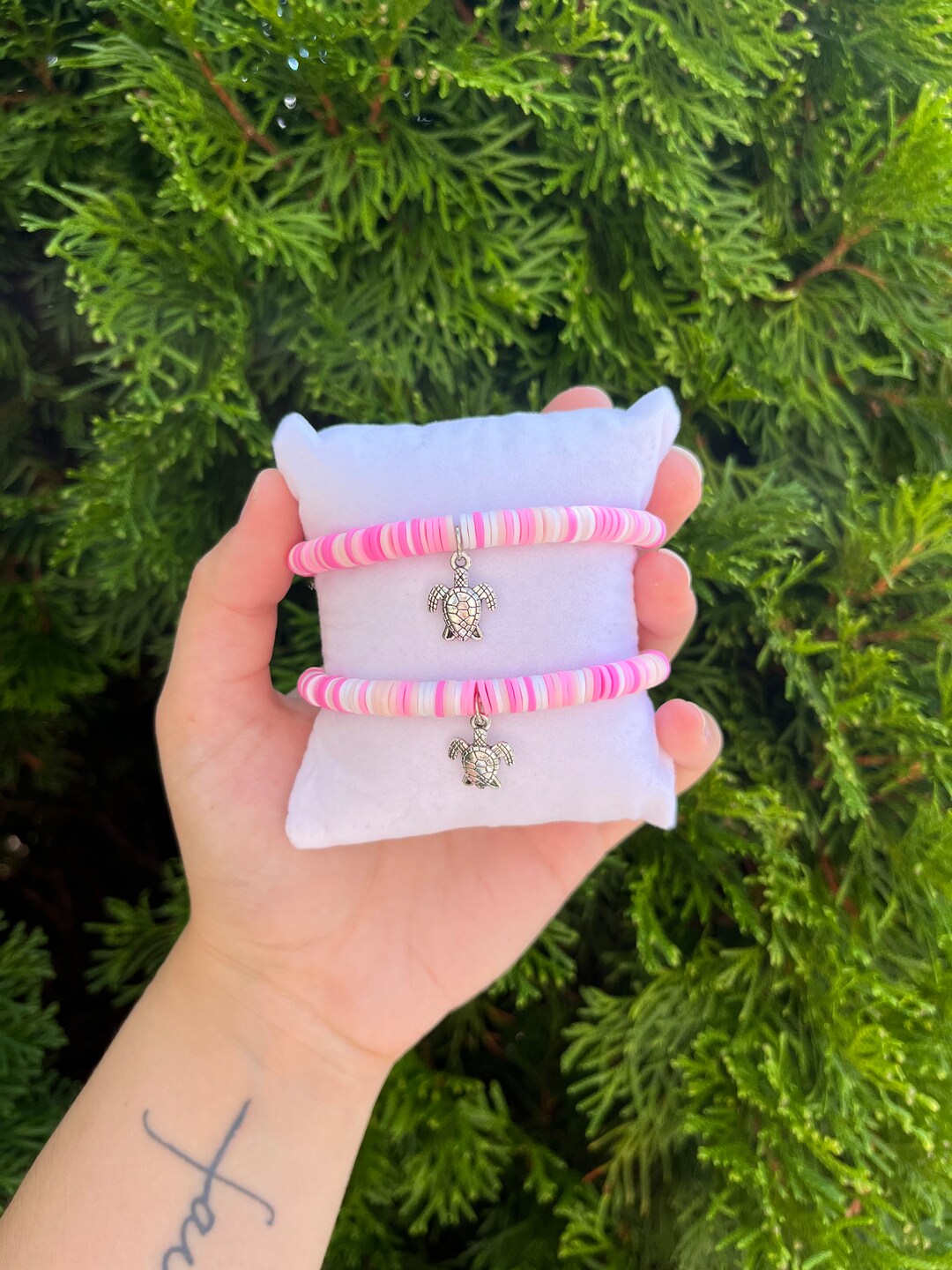 Pink Sea Turtle Charm Bracelet - Etsy