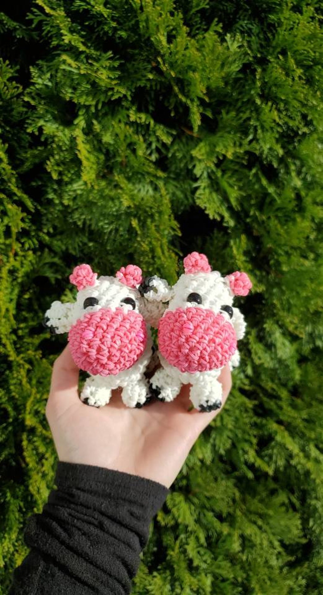 Loomigurumi Cows/ Handmade Cows/ Loomigurumi/ Strawberry Cow - Etsy
