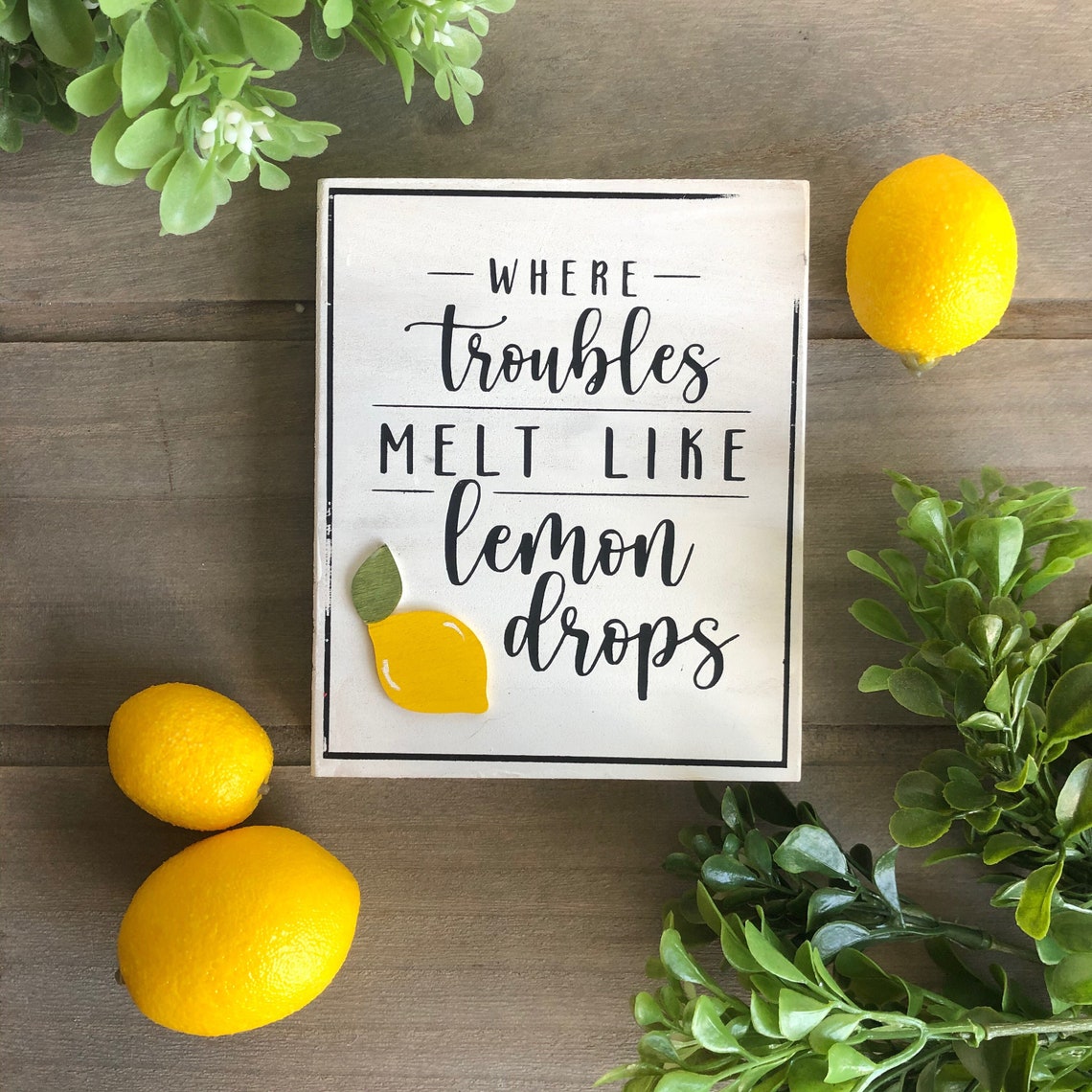 Farmhouse Lemon Decor mix and match mini sign wood bead | Etsy