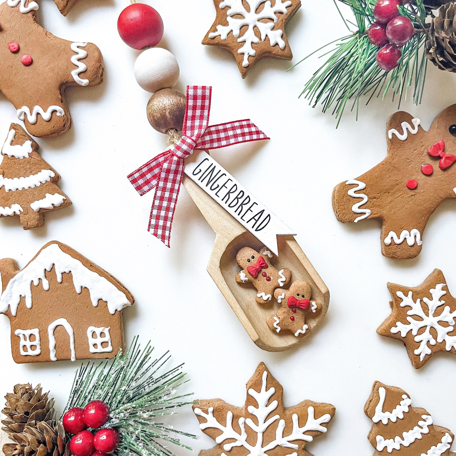 Fake Gingerbread Scoop Bead Garland for Gingerbread Decor - Etsy