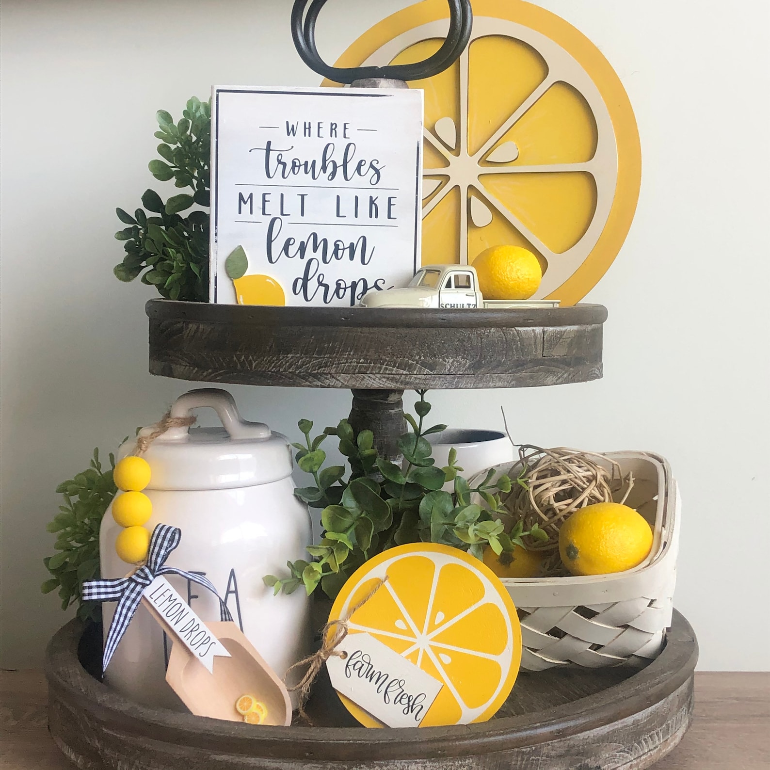 Farmhouse Lemon Decor mix and match mini sign wood bead | Etsy