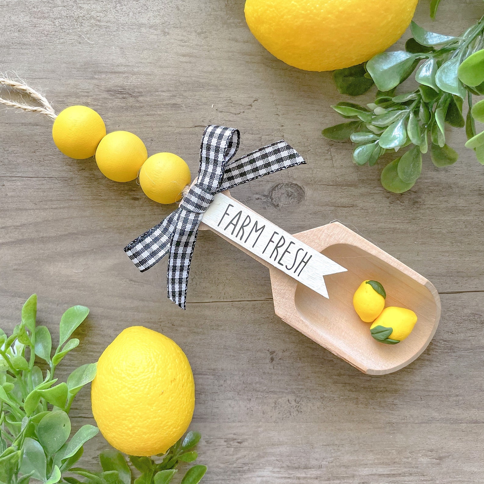 Farmhouse Lemon Decor mix and match mini sign wood bead | Etsy