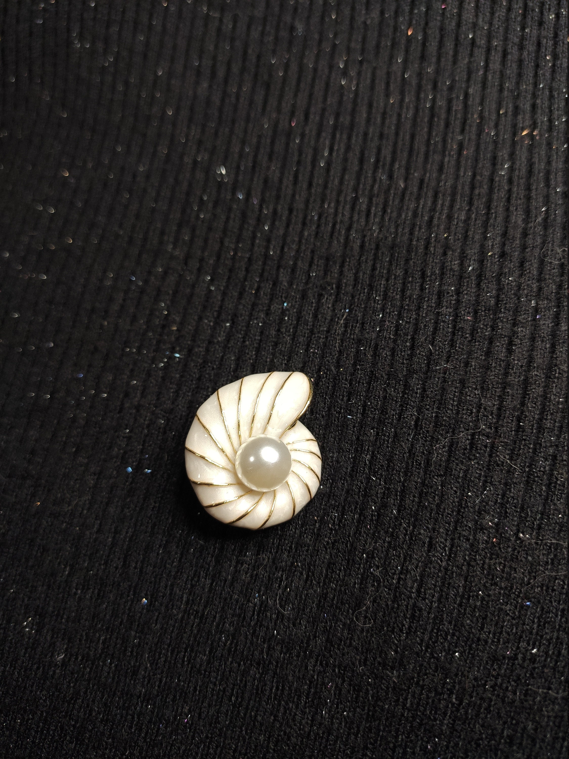 Nautilus Shells With Pearl Brooch - Etsy