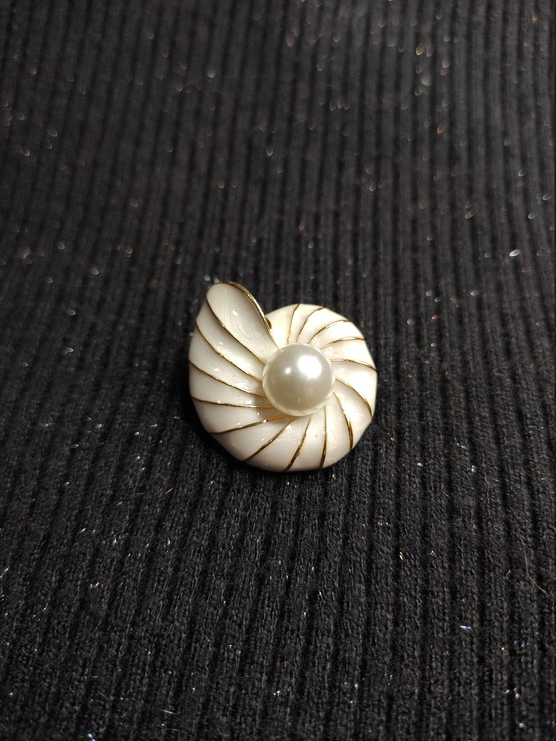 Nautilus Shells With Pearl Brooch - Etsy