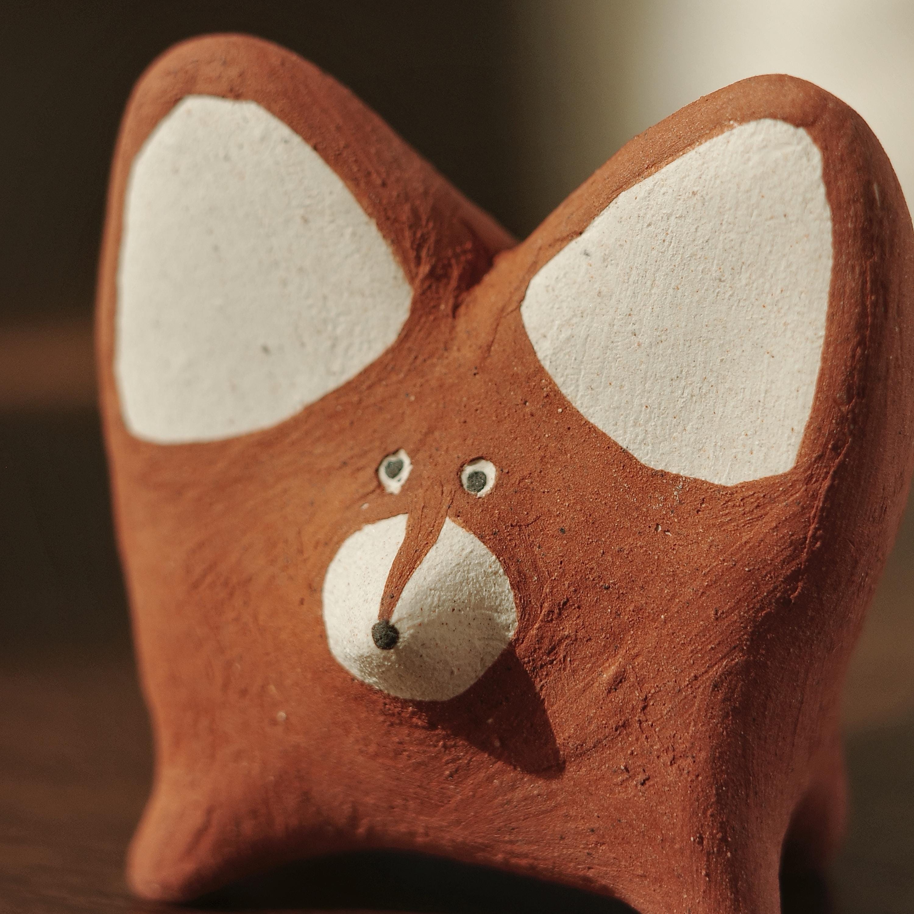 Handmade Ceramic Sleeping Fox: Mini Pottery Garden Decor - Etsy