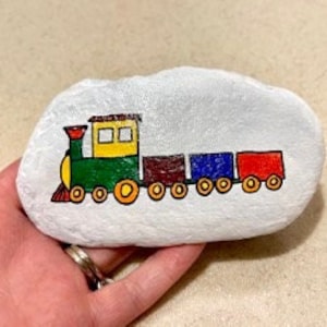 Train Rock | Choo Choo Train Rock | Rocks for Kids | Painted Rocks ...