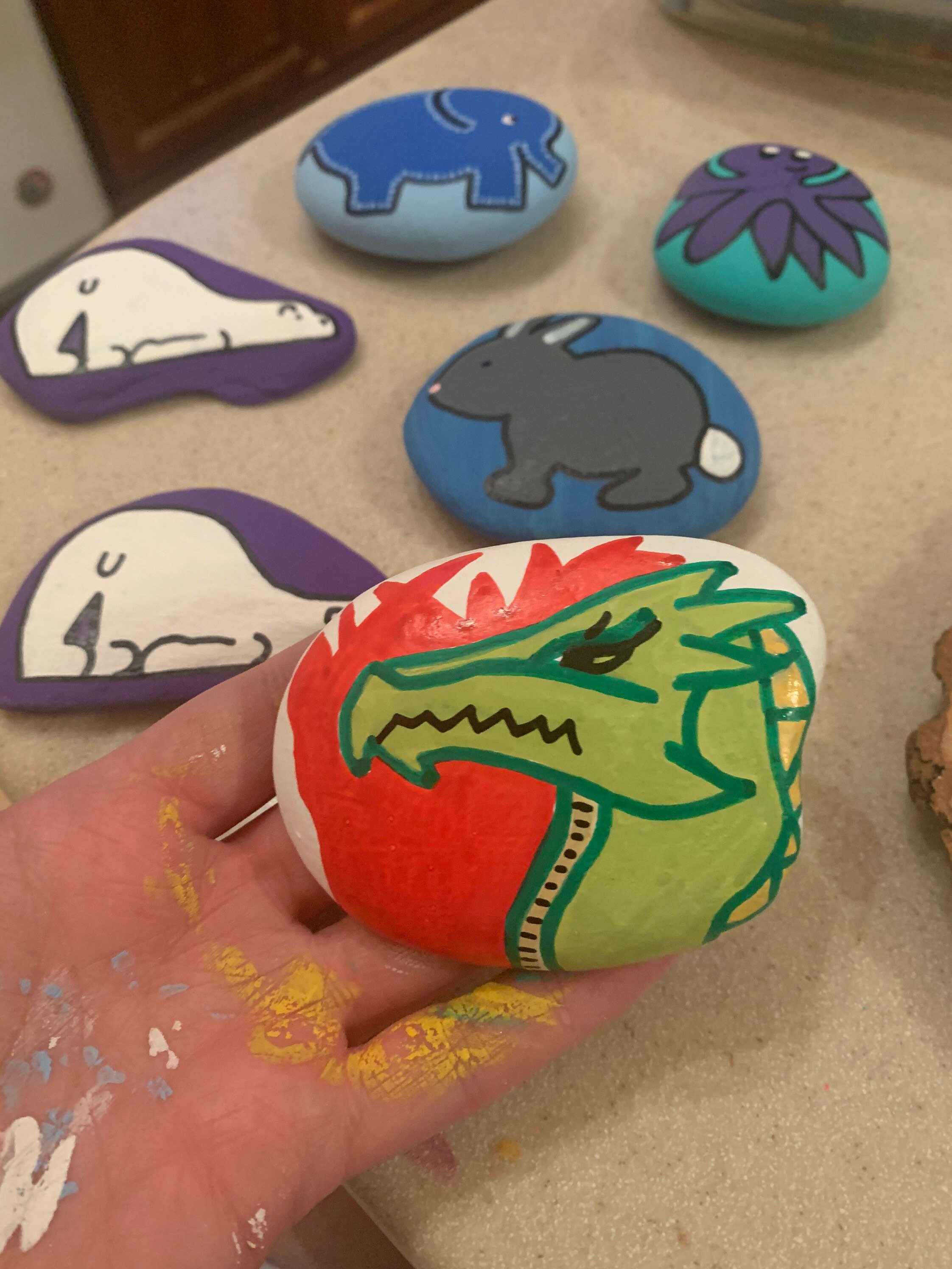 Small Painted Kid Rocks Children Rocks Cartoon Rocks - Etsy