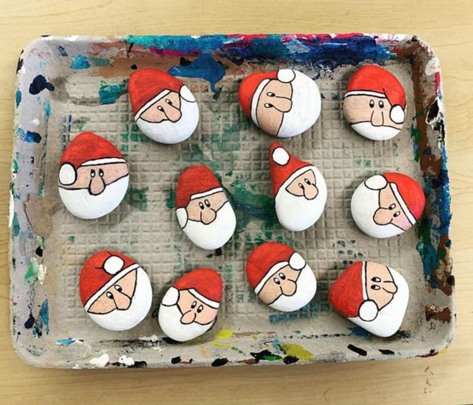 Santa Claus Rocks set of 5 Santa Clause Rock Christmas Rock Holiday ...