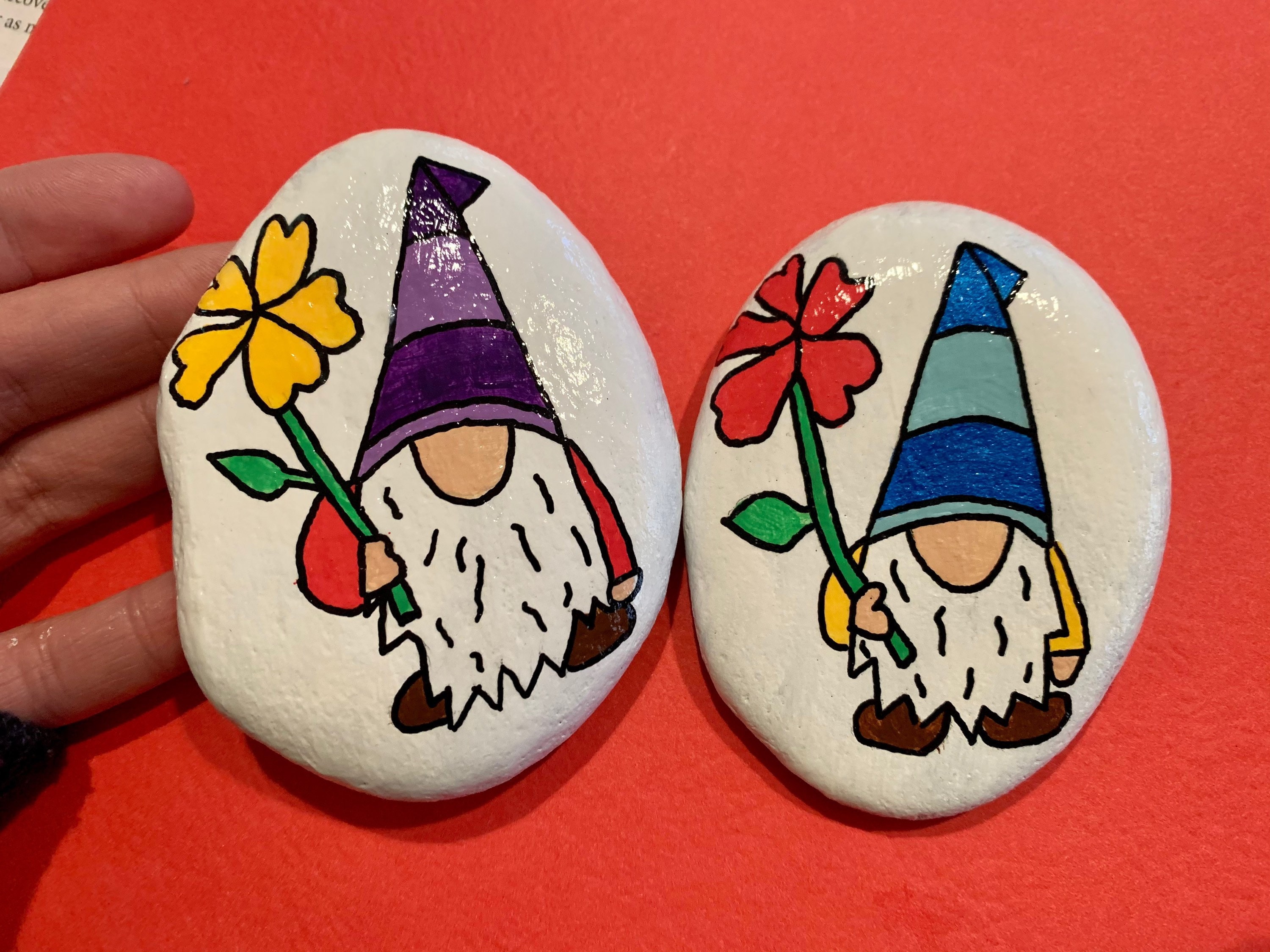 Hand Painted Gnome Rock - Etsy