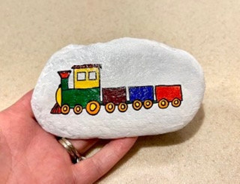 Train Rock Choo Choo Train Rock Rocks for Kids Painted Rocks Cute Rocks ...