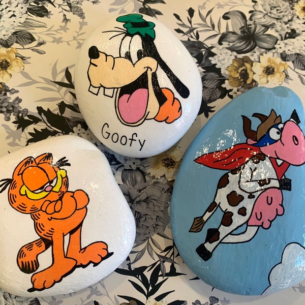 Cartoon Painted Rocks - Etsy