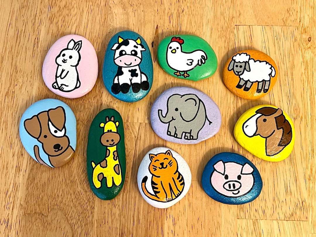 Small Painted Kid Rocks | Children Rocks | Cartoon Rocks | Rock Gifts ...