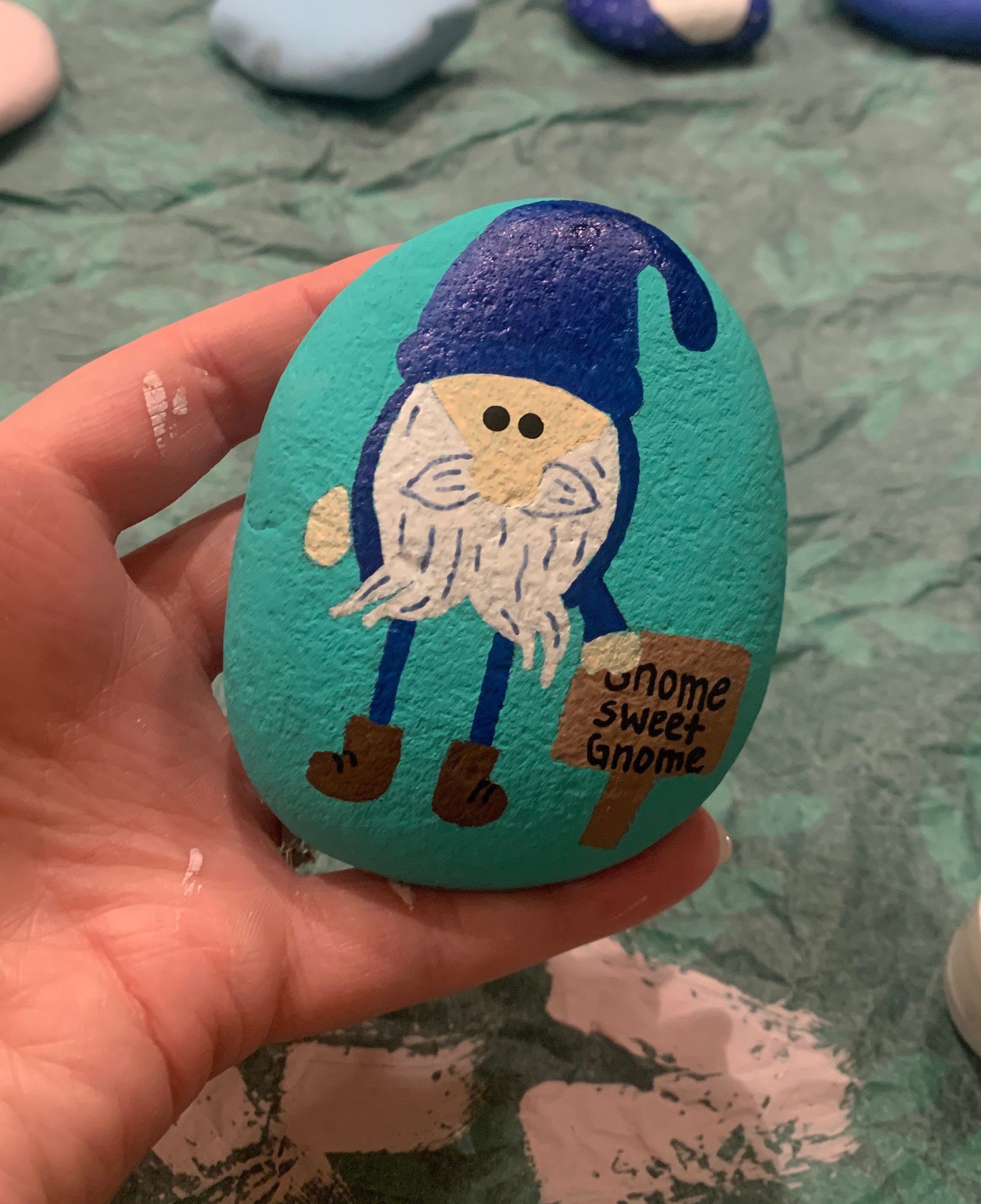 Hand Painted Gnome Rock - Etsy