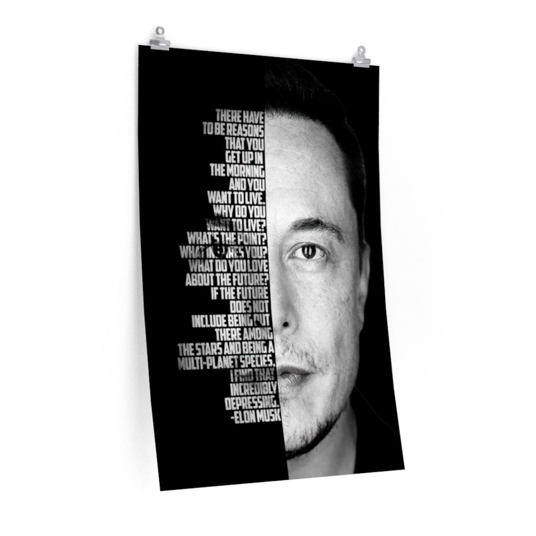 Elon Musk Poster Elon Musk Quotes Tesla Space X - Etsy México