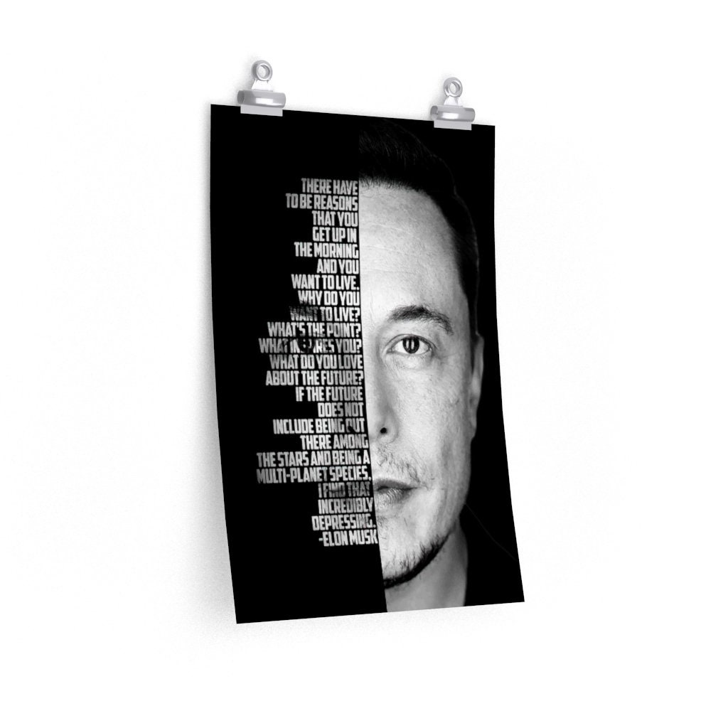 Elon Musk Poster Elon Musk Quotes Tesla Space X - Etsy México