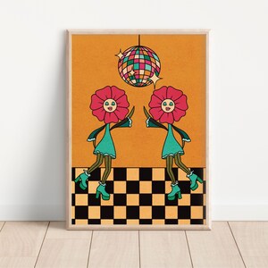 Disco Ball Print, Disco Ball Poster, Preppy Wall Art, 70s Art Print ...