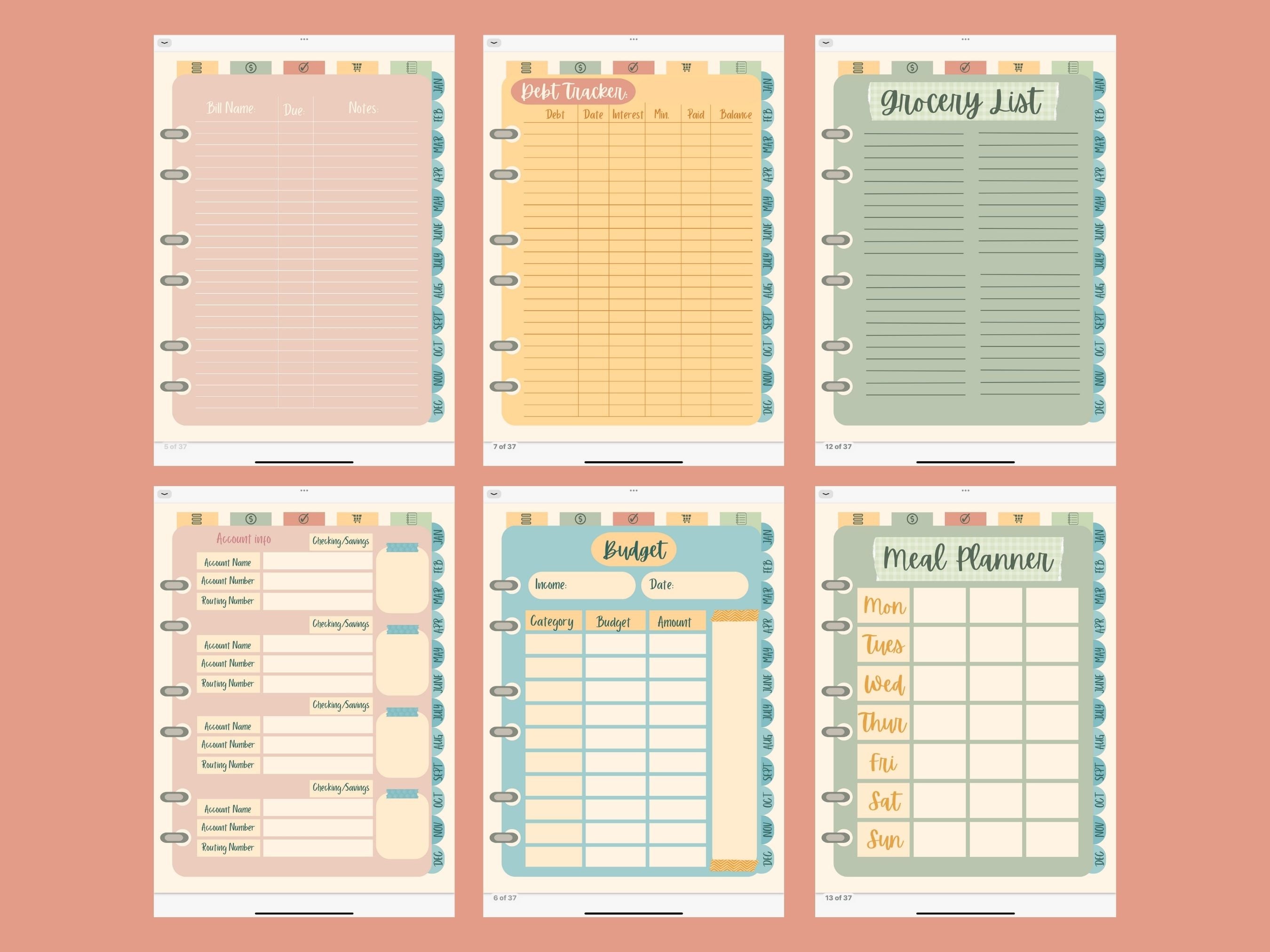 Digital Planner for Goodnotes Monthly Calendar, Weekly Planner, Budget ...
