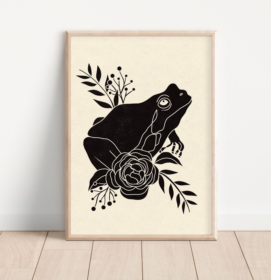 Frog Poster, Frog Printable Wall Art, Frog Nursery Decor Neutral Frog ...