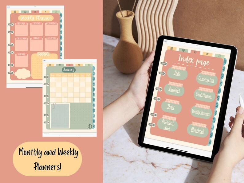 Digital Planner for Goodnotes Monthly Calendar Weekly - Etsy