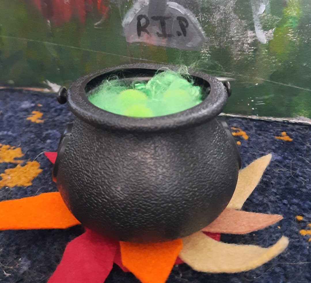 Cauldron With Pom Poms or Spider - Etsy