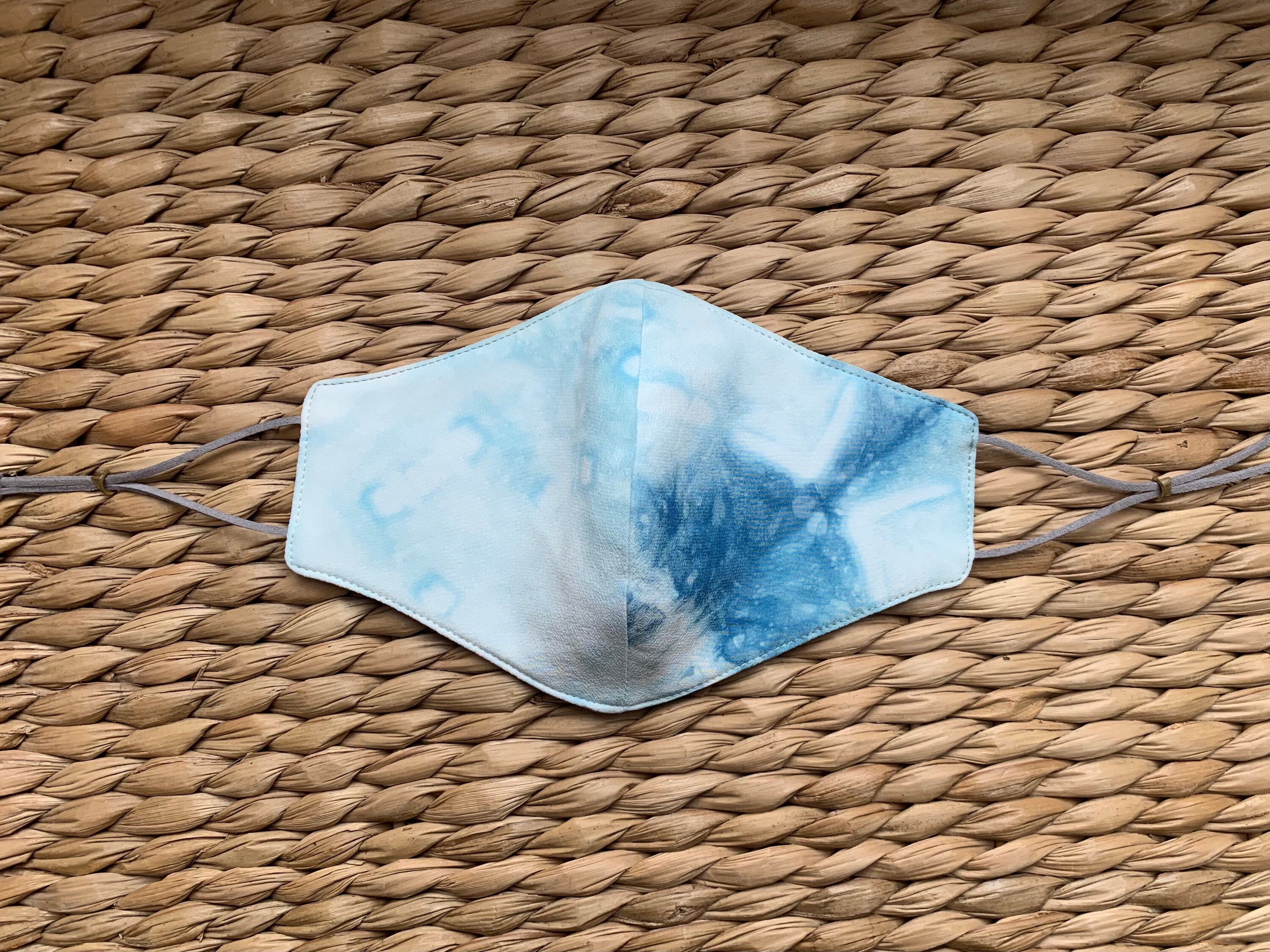Indigo Dyed Silk Face Mask (reversible) - Etsy