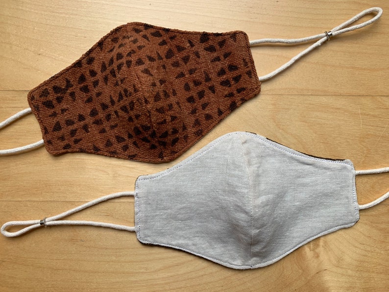 African Mudcloth and Linen Face Mask - Etsy