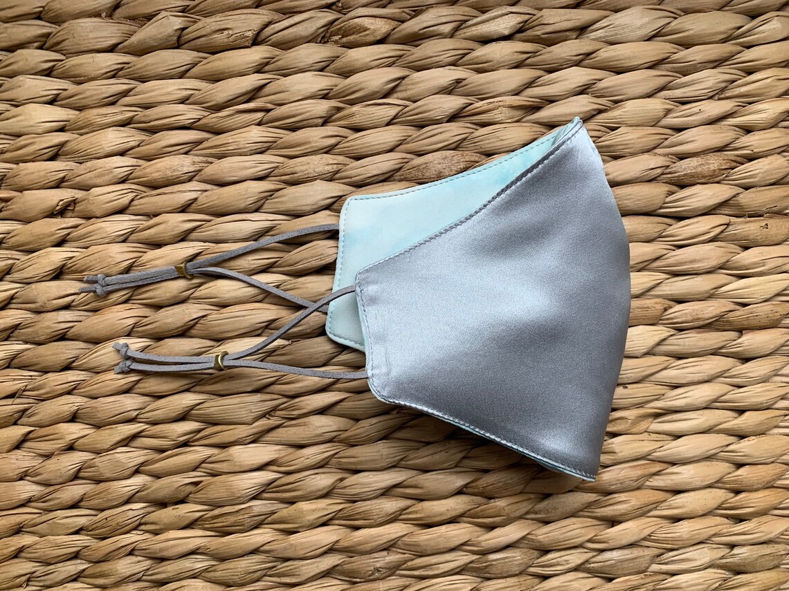 Indigo Dyed Silk Face Mask (reversible) - Etsy