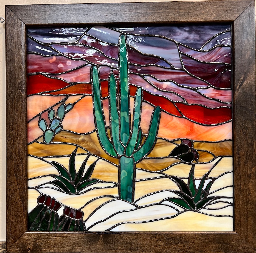 Desert Sunset Serenade - A Stained Glass Tribute to Arizona's Beauty in ...