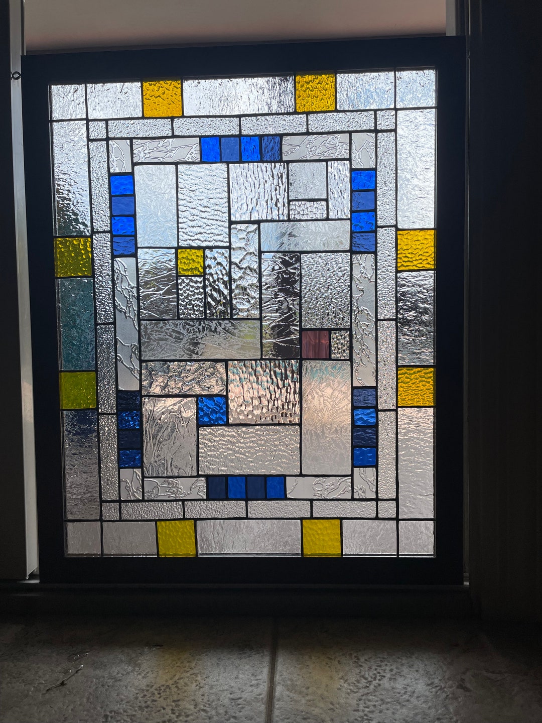 Harmony in Geometry: A Stained Glass Symphony in the Tiffany Technique ...